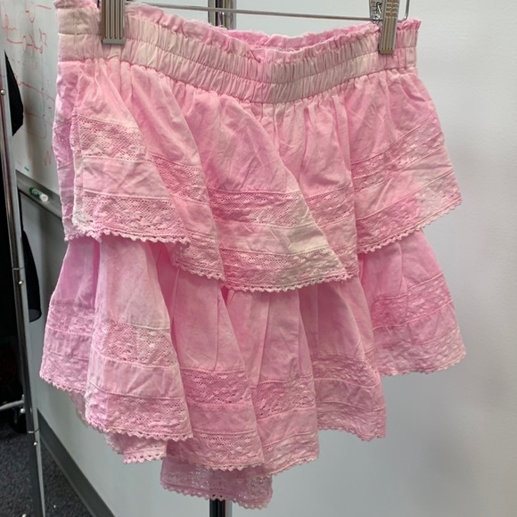 LoveShackFancy | Skirts | Ruffle Mini Skirt In Peony Pink | Poshmark